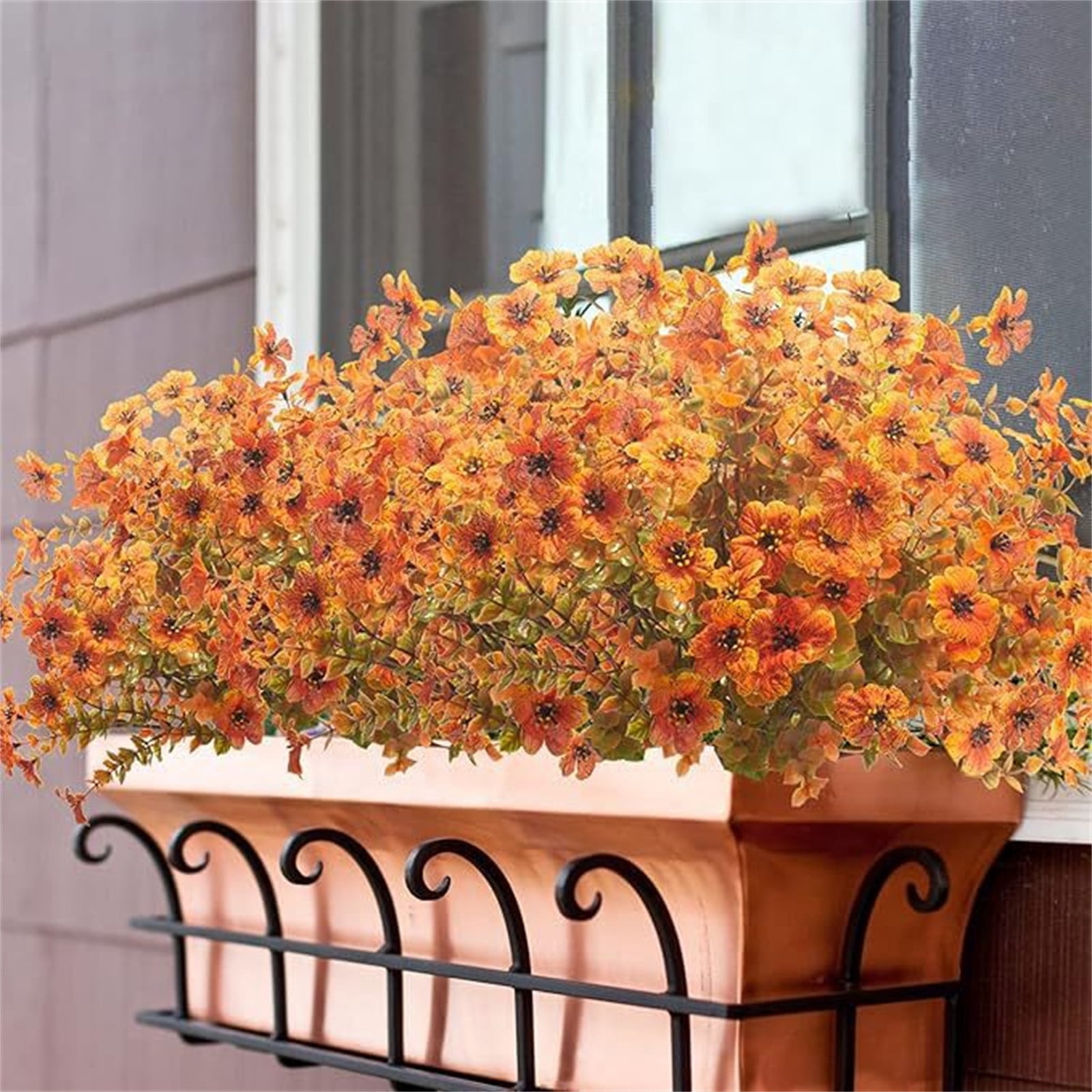 syligr 6 Bundles Artificial Fall Violet Flowers for Autumn Outdoor ...