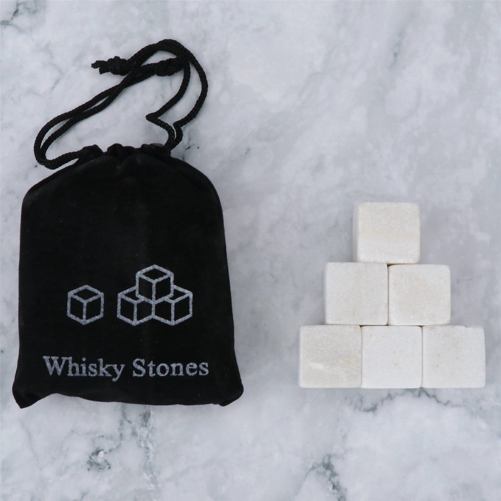 syligr 6pcs Whiskey Stones Gift Set - Granite Chilling Rocks for ...