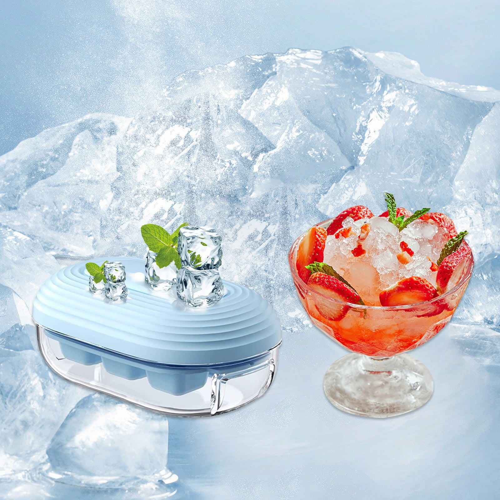 syligr Automatic Ice Maker with Storage - 6-Cube Integrated Ice Tray ...