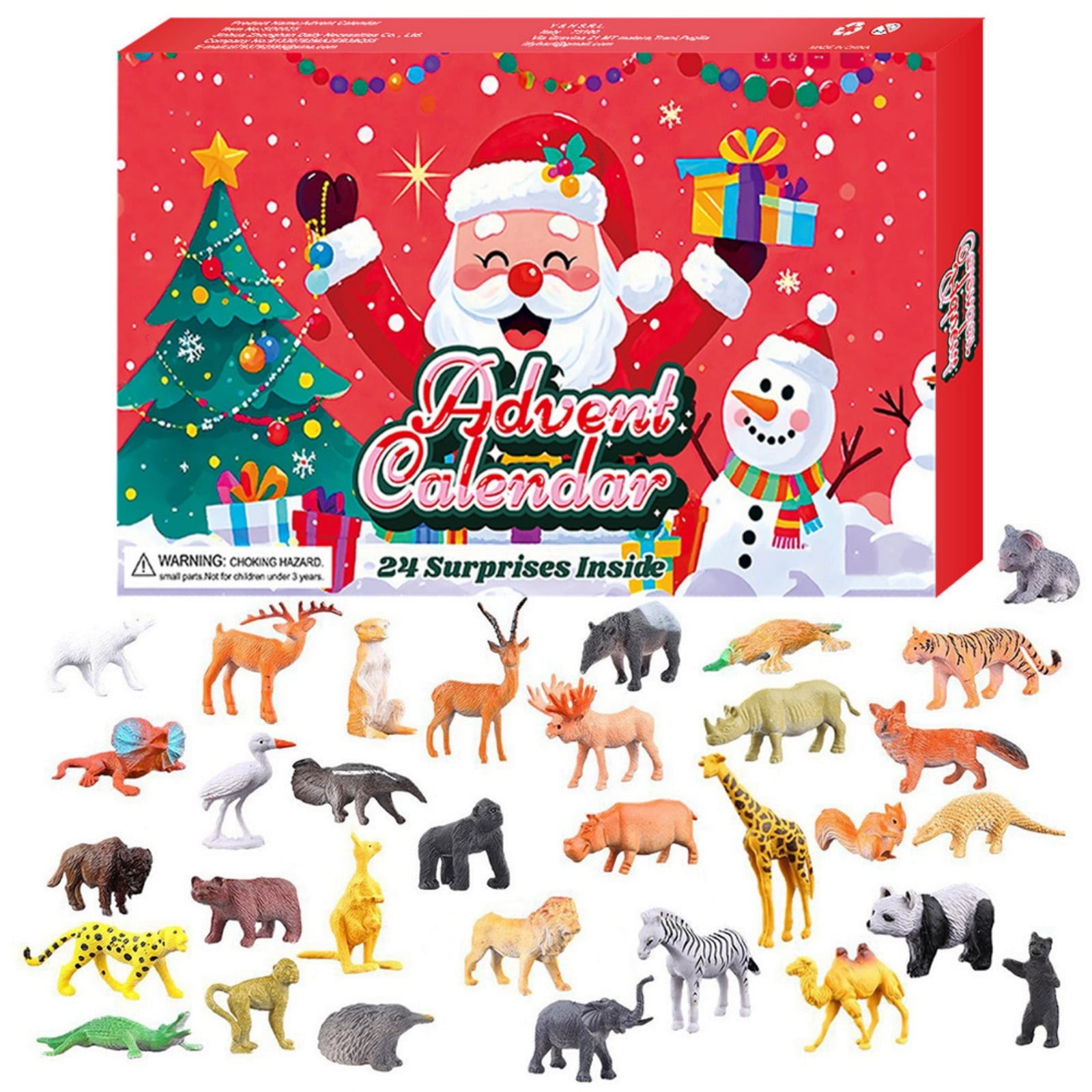 syligr Christmas Advent Calendar with 32 Animal Figurines, Countdown ...