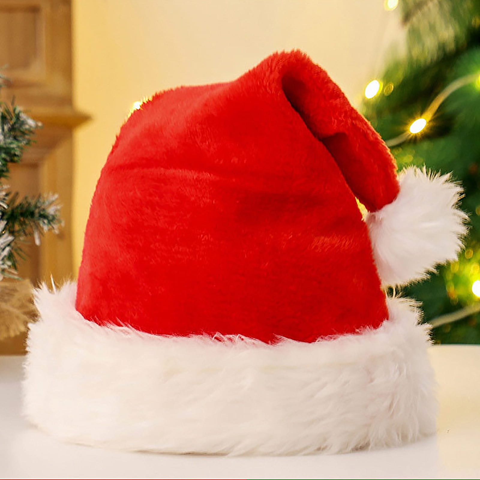 syligr Christmas Santa Hat Red and Black Buffalo Plaid Santa Hat Luxury ...