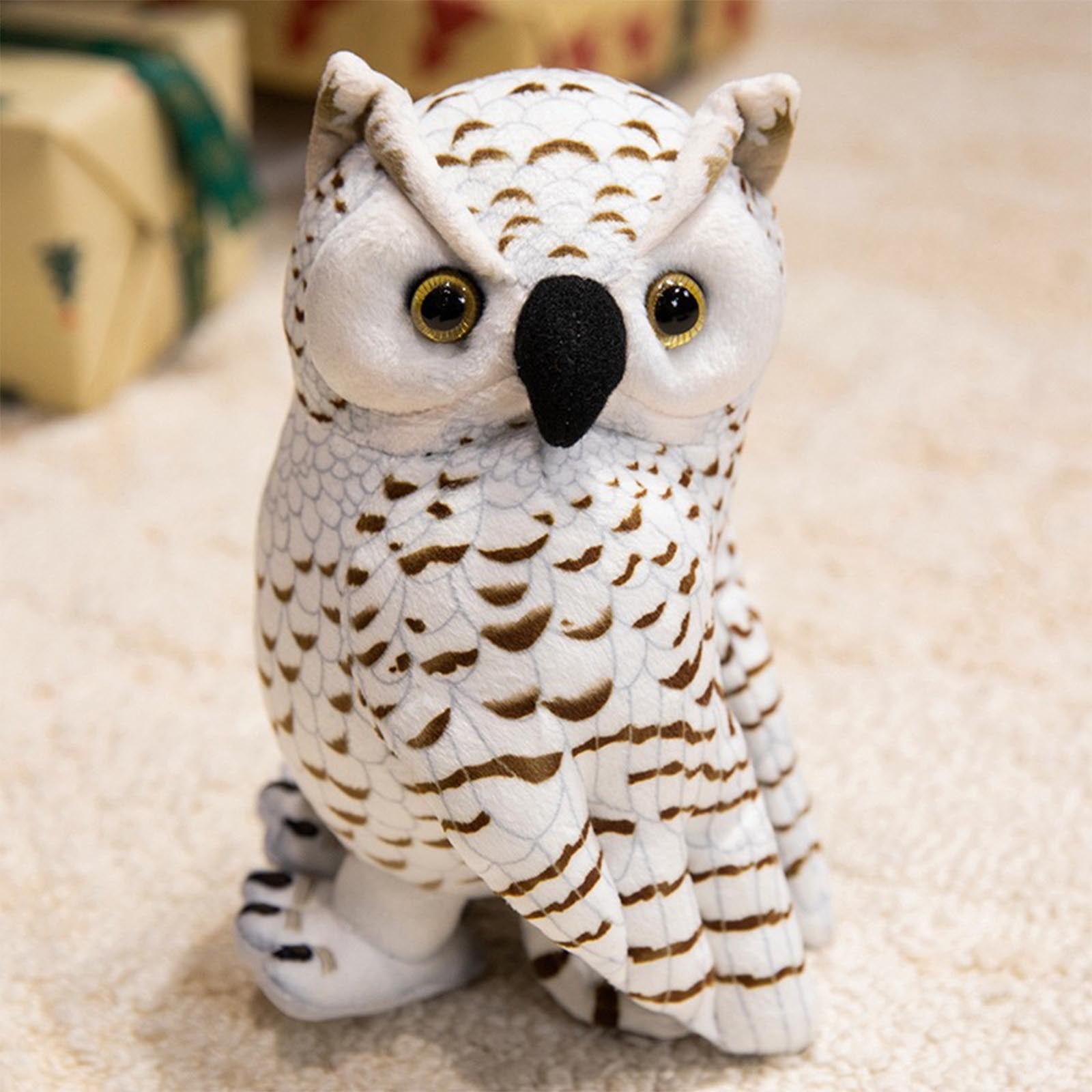 syligr Cute Big-Eyed Owl Plush Doll, Realistic Stuffed Animal Small ...