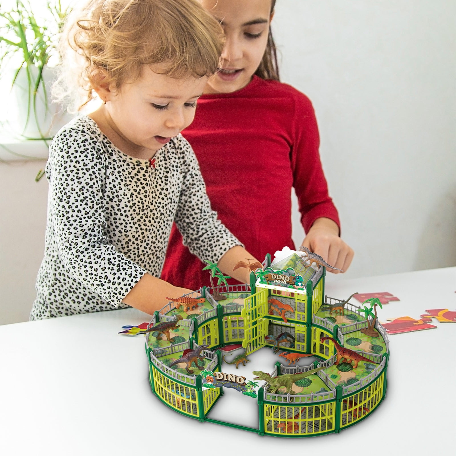 syligr Dinosaur Brick Toys for Kids Ages 4-6,Interlocking Dino Park ...