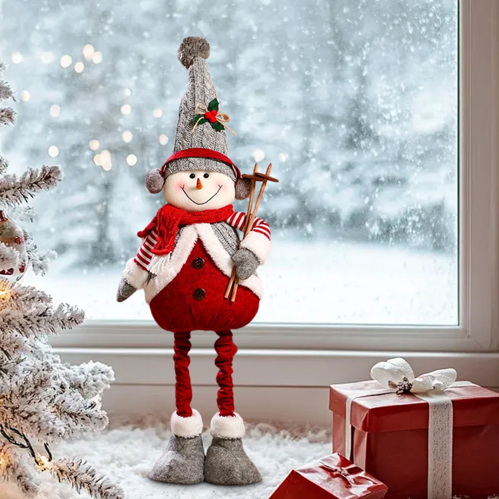 syligr Extendable Snowman Doll Christmas Decor, Stretchable Santa's ...