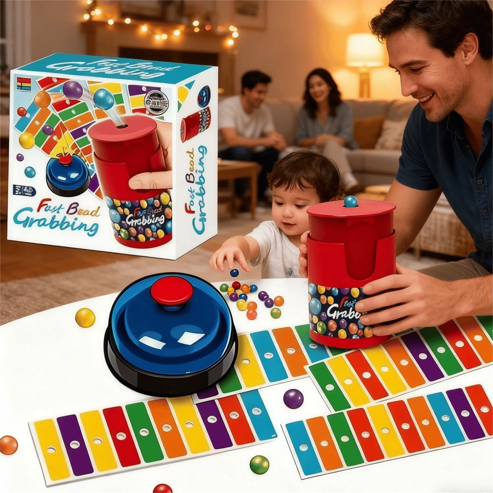 syligr Fast Bead Grabbing Game, Match Color Bingo Game Set, Fast-Paced ...