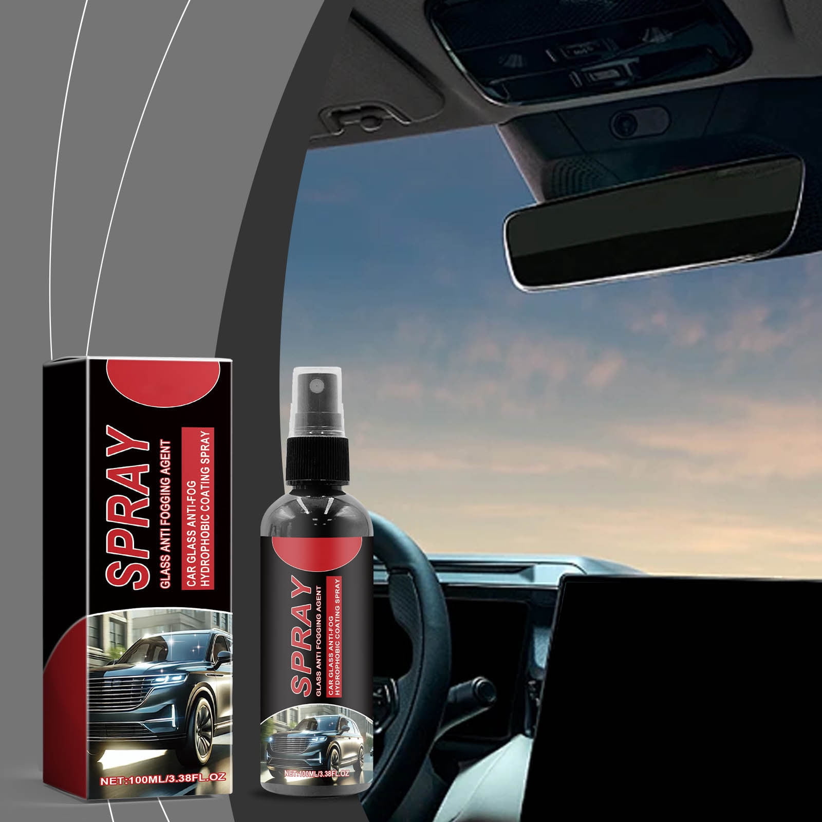 syligr Glass Coating Spray - Hydrophobic Rain Repellent for Windshield ...