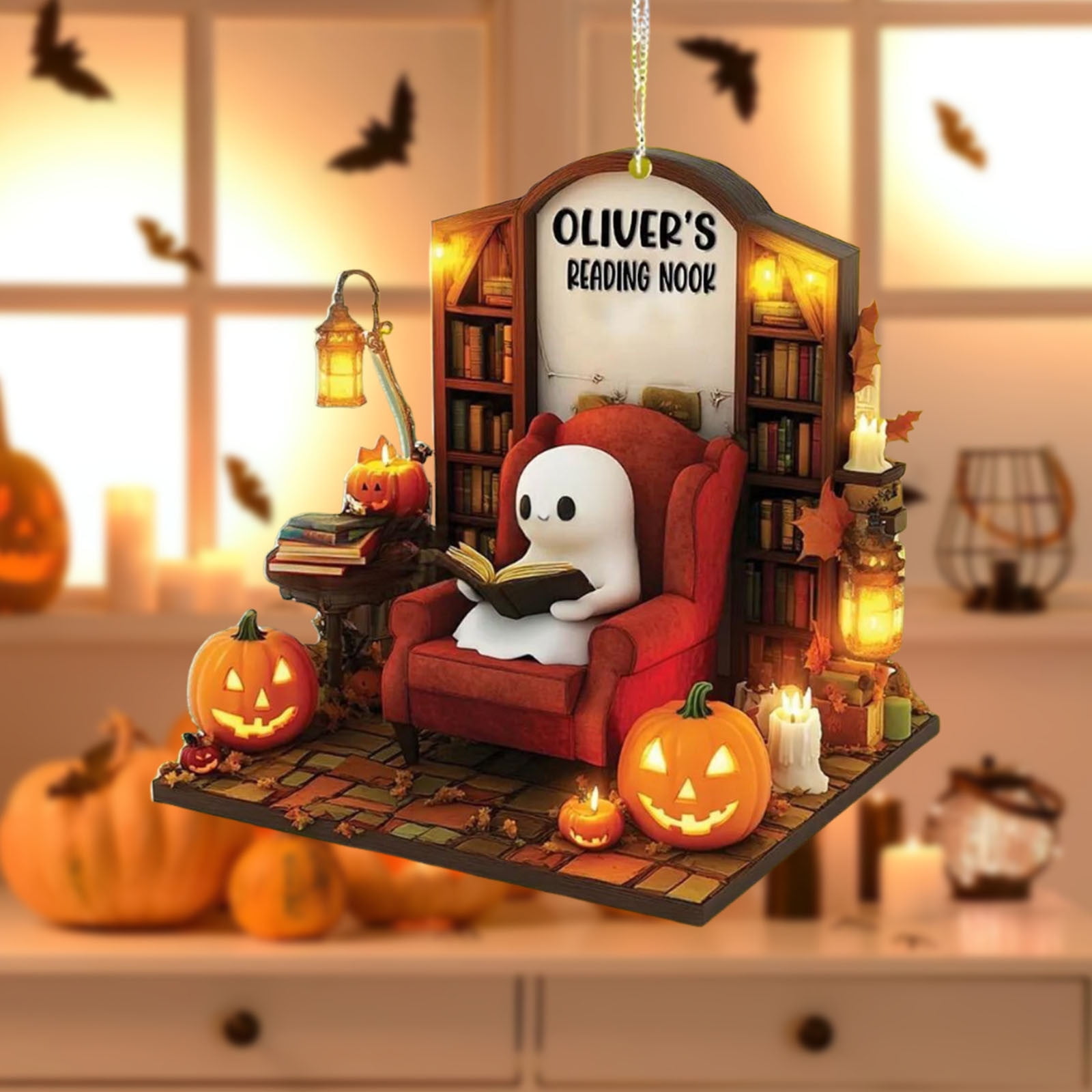 syligr Halloween Ghost Reading Hanging Decor - 3Inch Reading Spirit ...