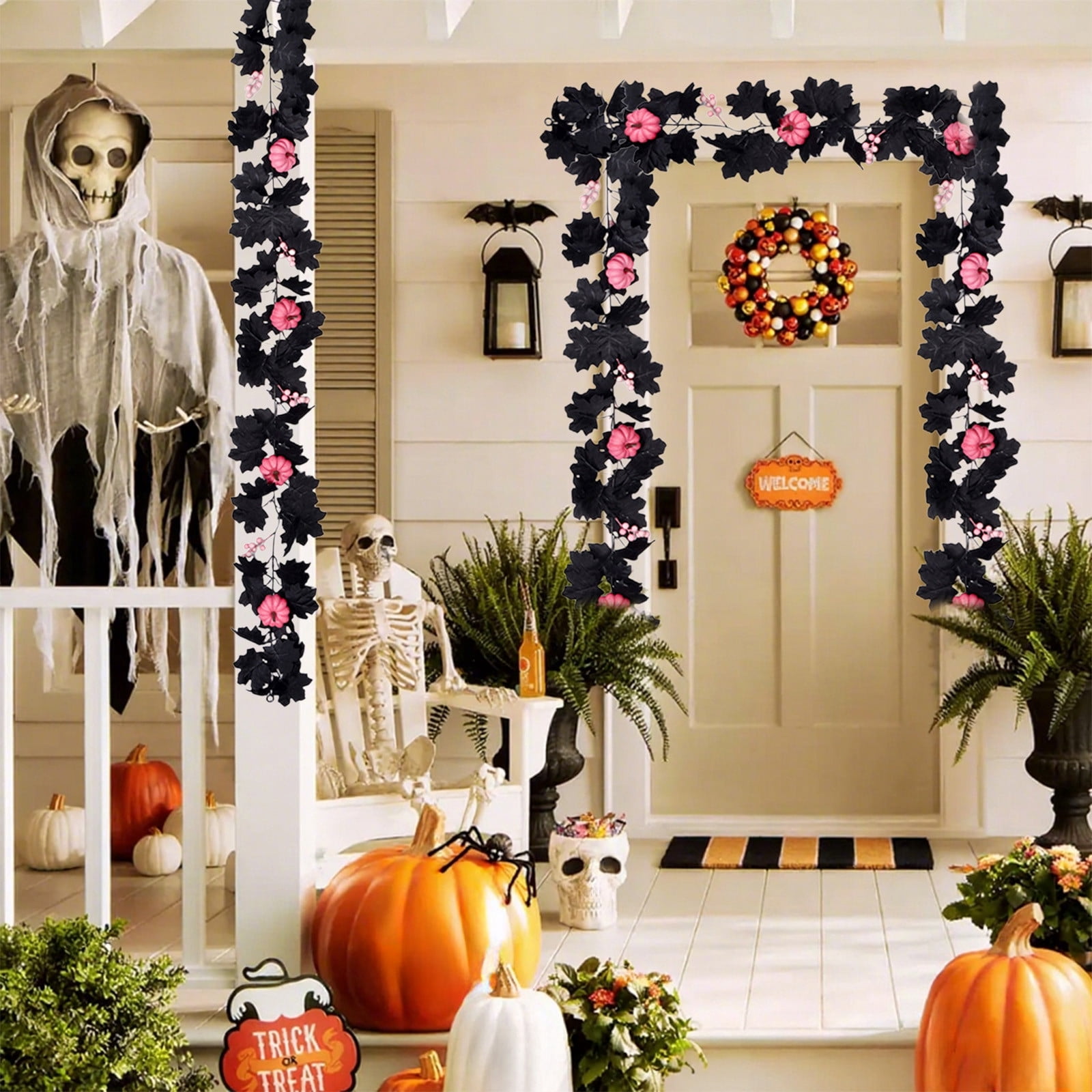 syligr Halloween Outdoor/Indoor Decor - Maple Leaf Vine Garland,5.74ft ...