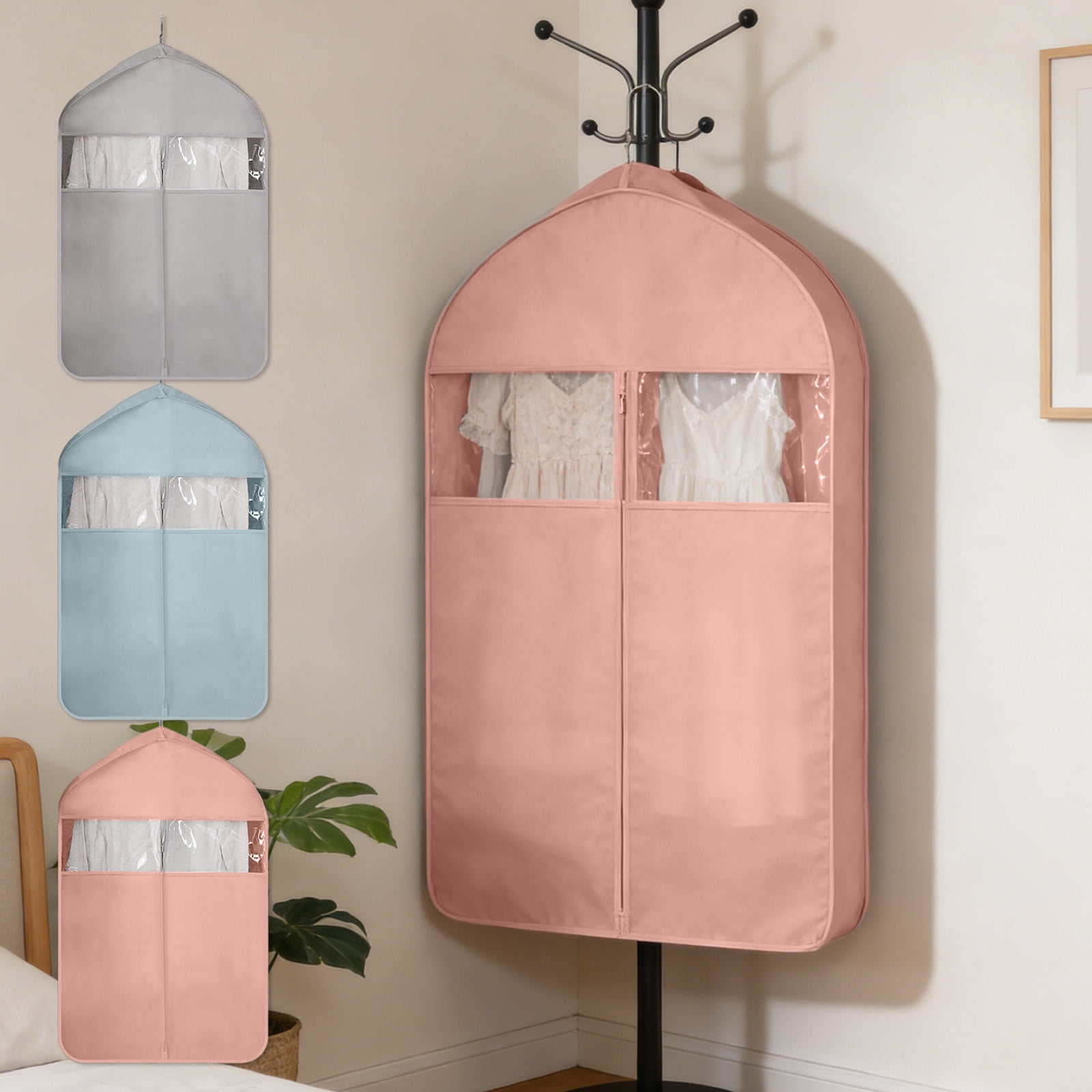 syligr Hanging Garment Bag with Clear Window 35x24x4 Inch, Travel Suit ...