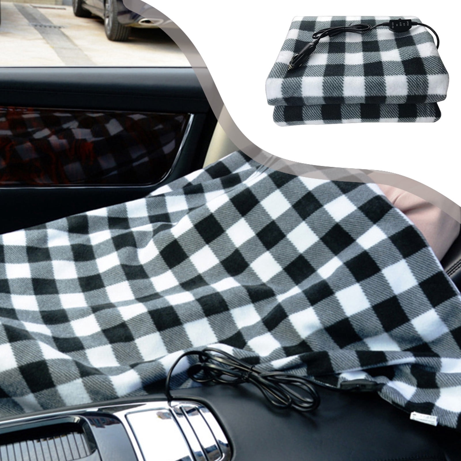 syligr Heated Throw Blanket 58x43 Inches with Car Charger, Dual-Side ...