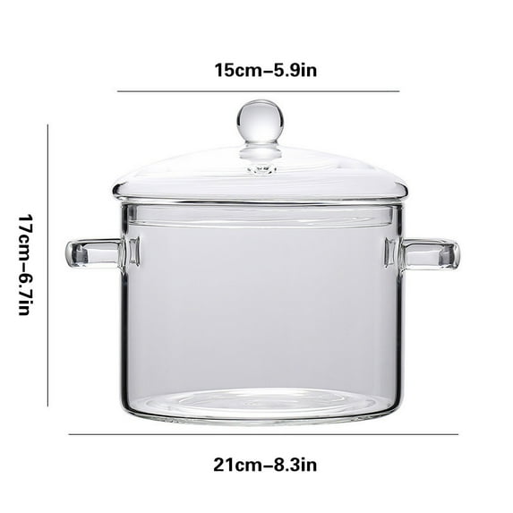 syligr High Borosilicate Glass Saucepan with Cool Touch Handles ...