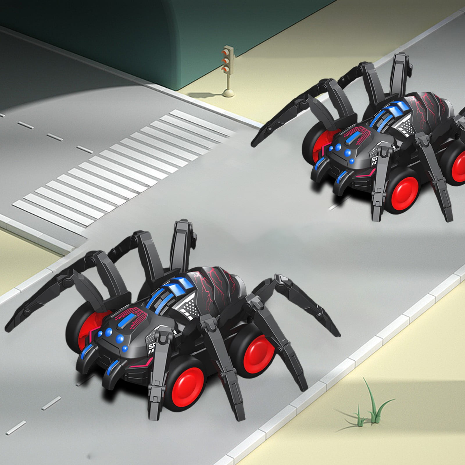 syligr Mechanical Spider Stunt Car for Kids, Inertia Powered Crawling ...