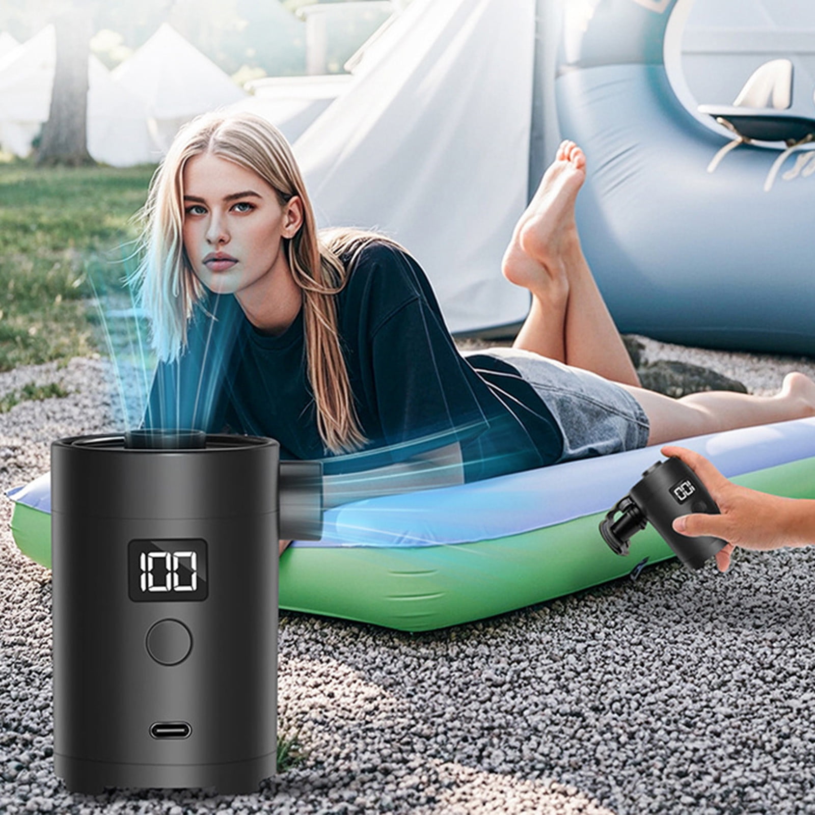 syligr Outdoor Camping Accurate Power Display Air Pump Compact Portable ...