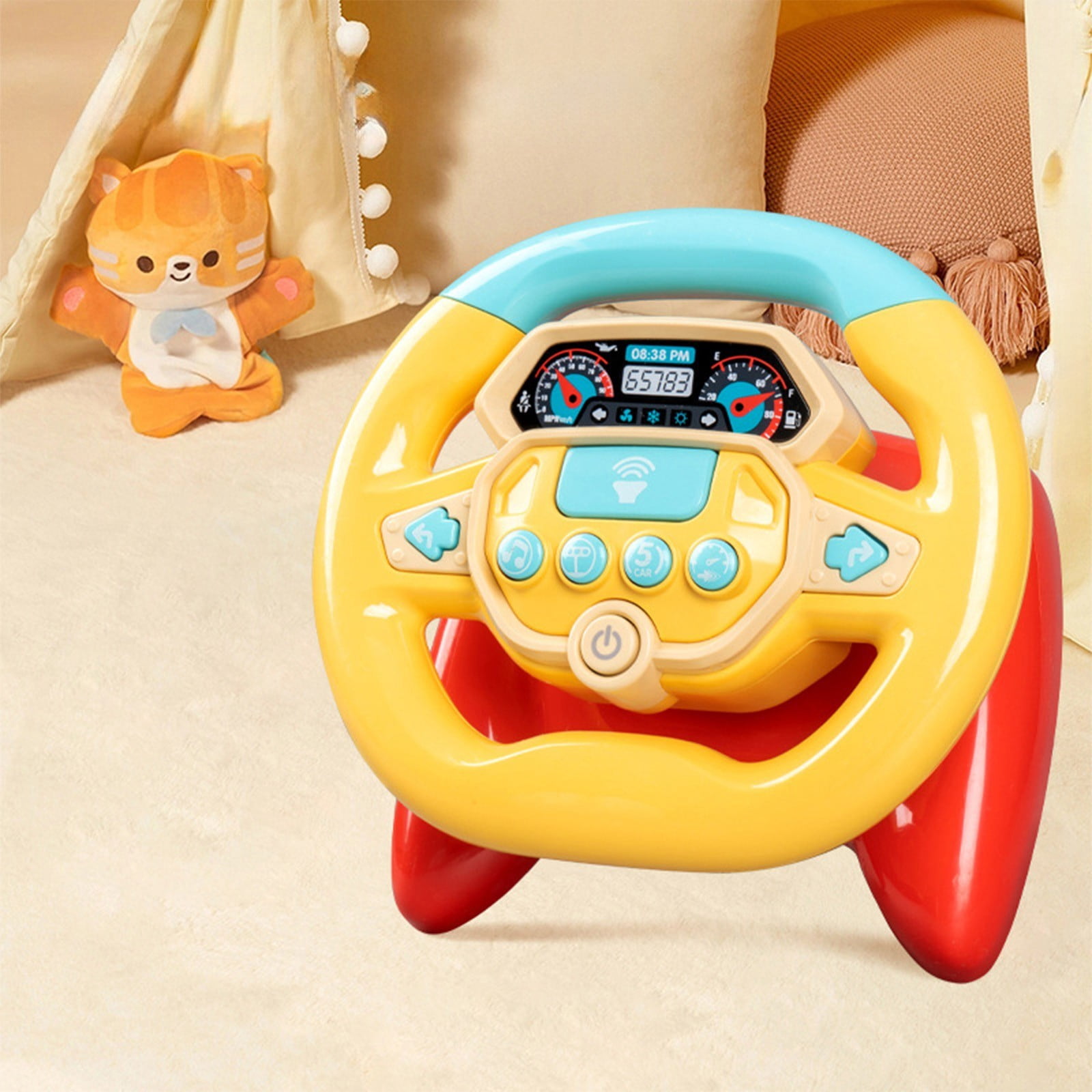 syligr Simulated Steering Wheel Toy for Boys Girls Age 2-5, Pretend ...