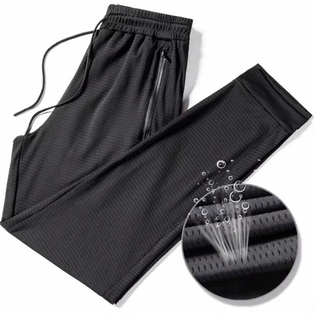 symoid Mens Cropped Pants- Sweatpants Pants Hollow Summer Loose Air ...