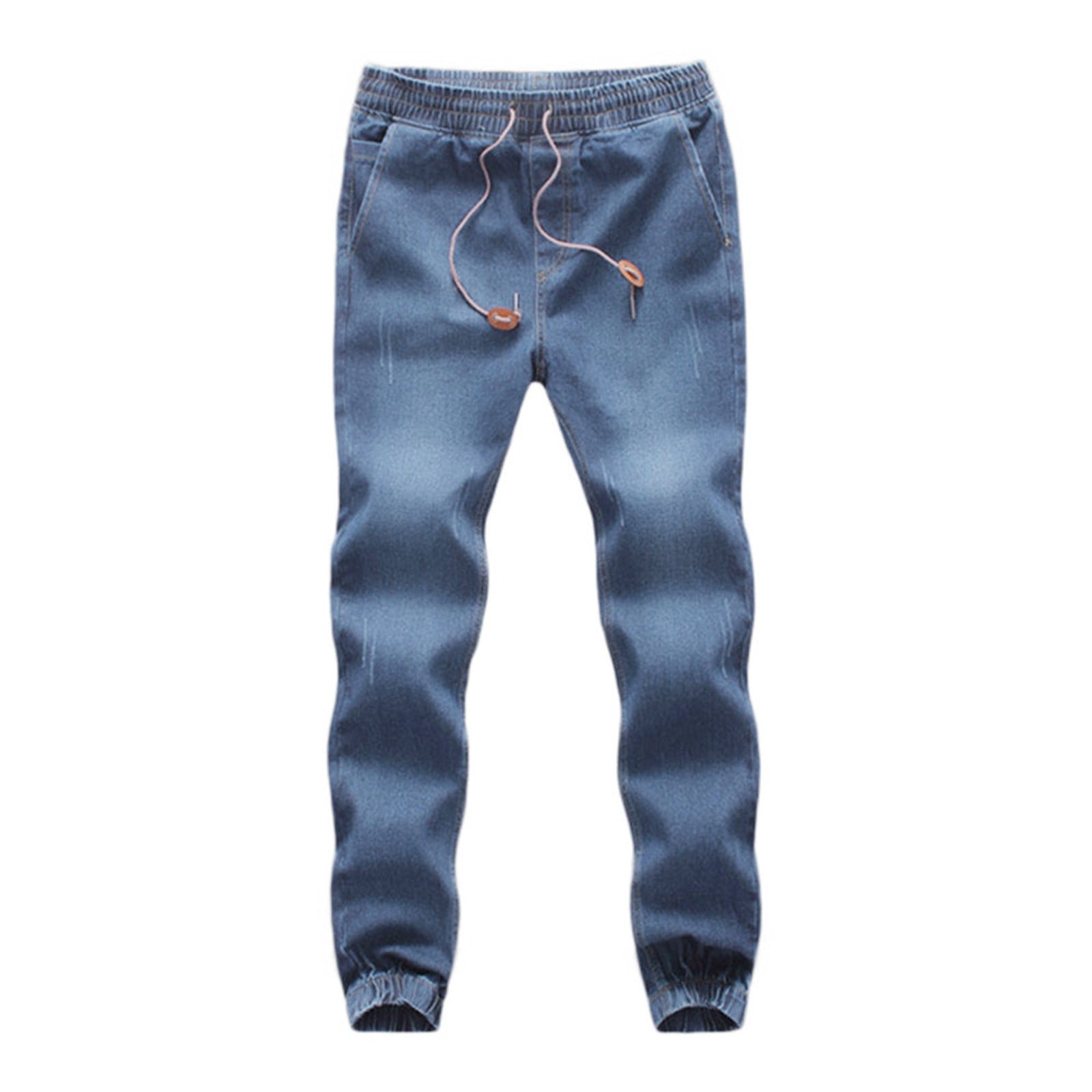 symoid Mens Jeans- Casual Autumn Denim Cotton Elastic Draw String Work ...