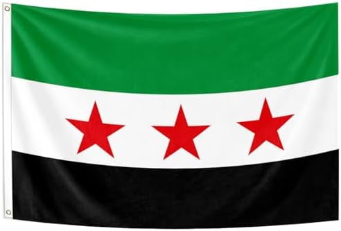 syria syrian flag 3x5ft green stripe and three stars army of syria ...