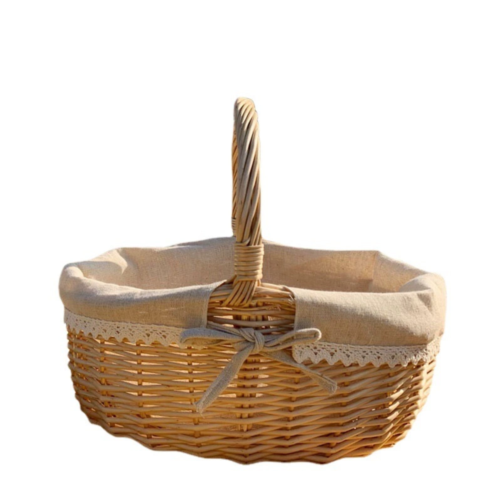 syytpdjjd Handwoven Rattan Picnic With Lid Flower Pot Planter For ...