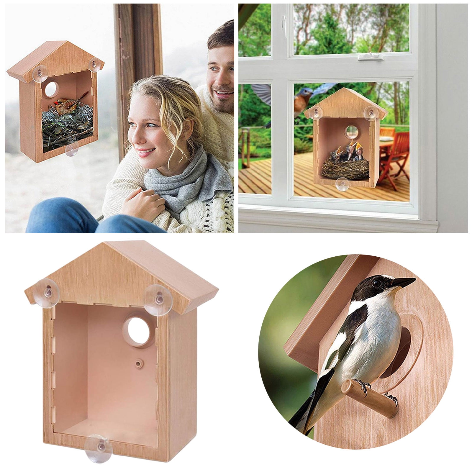 syytpdjjd Outdoor Window Birdhouse With Suction Cups Transparent ...