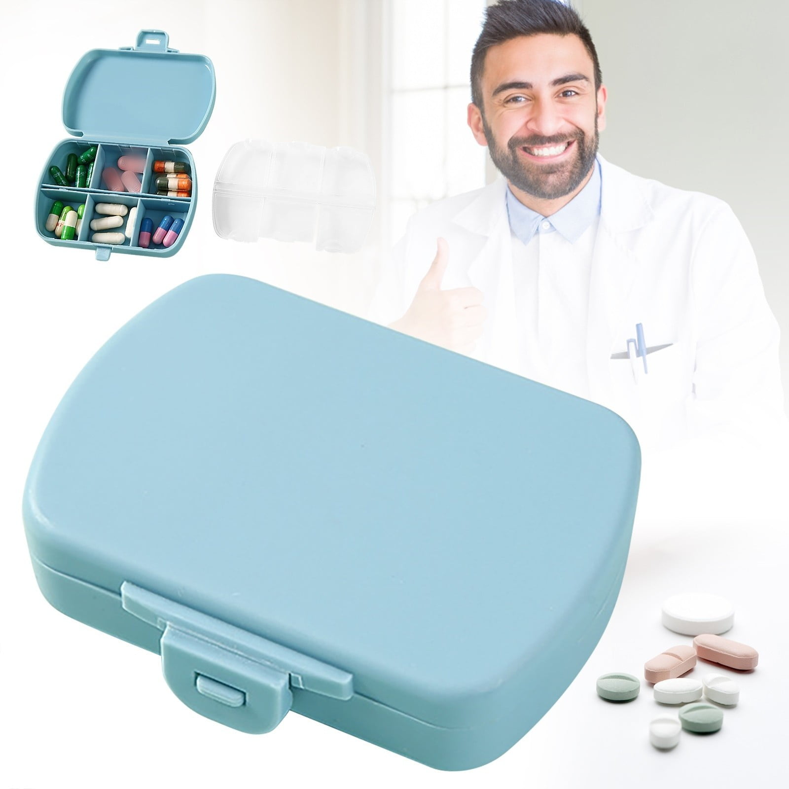 syytpdjjd Portable 6 Compartment Organizer Weekly Travel With Removable ...