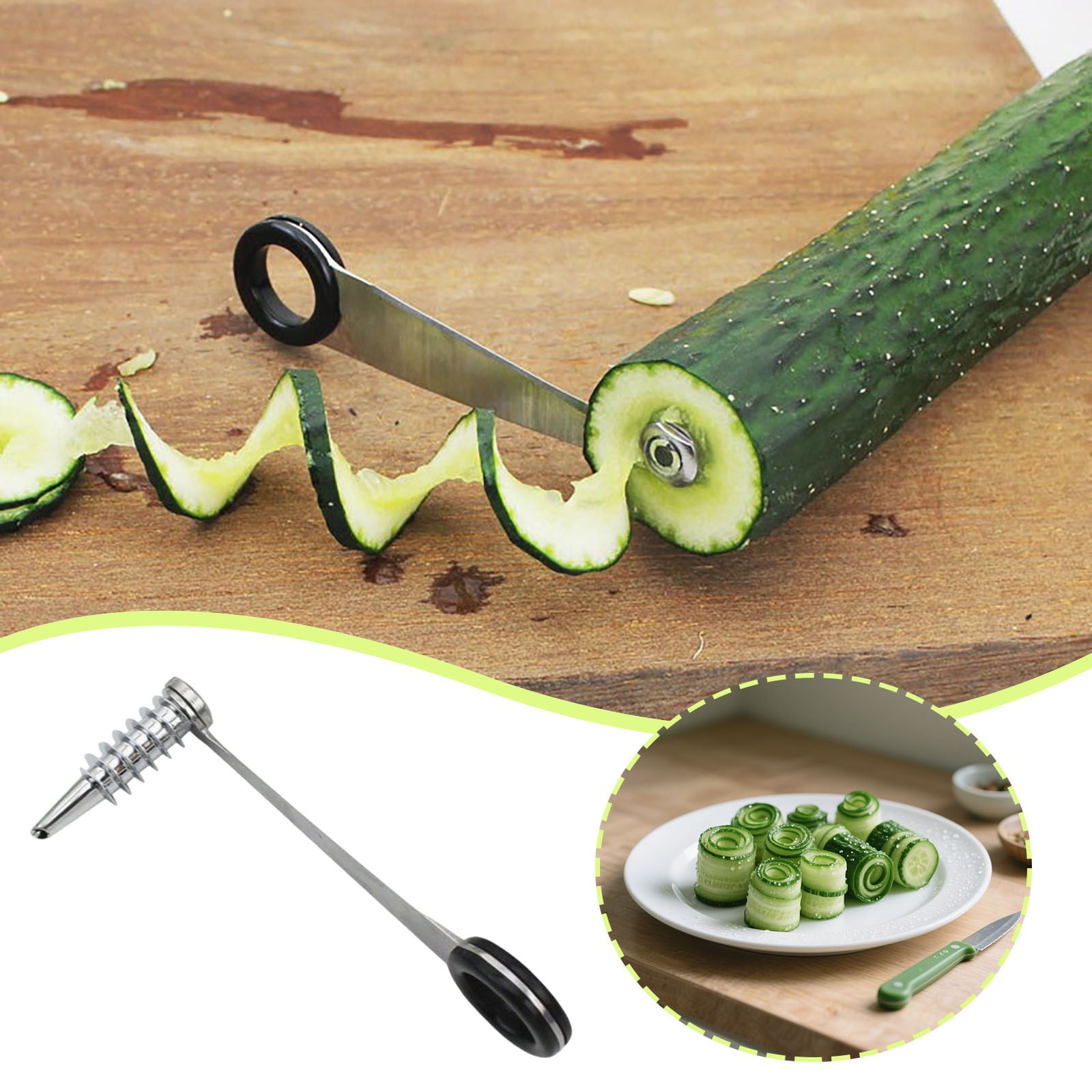 syytpdjjd Spiral Cutter Stainless Steel Vegetable Spiral Cutter Potato ...