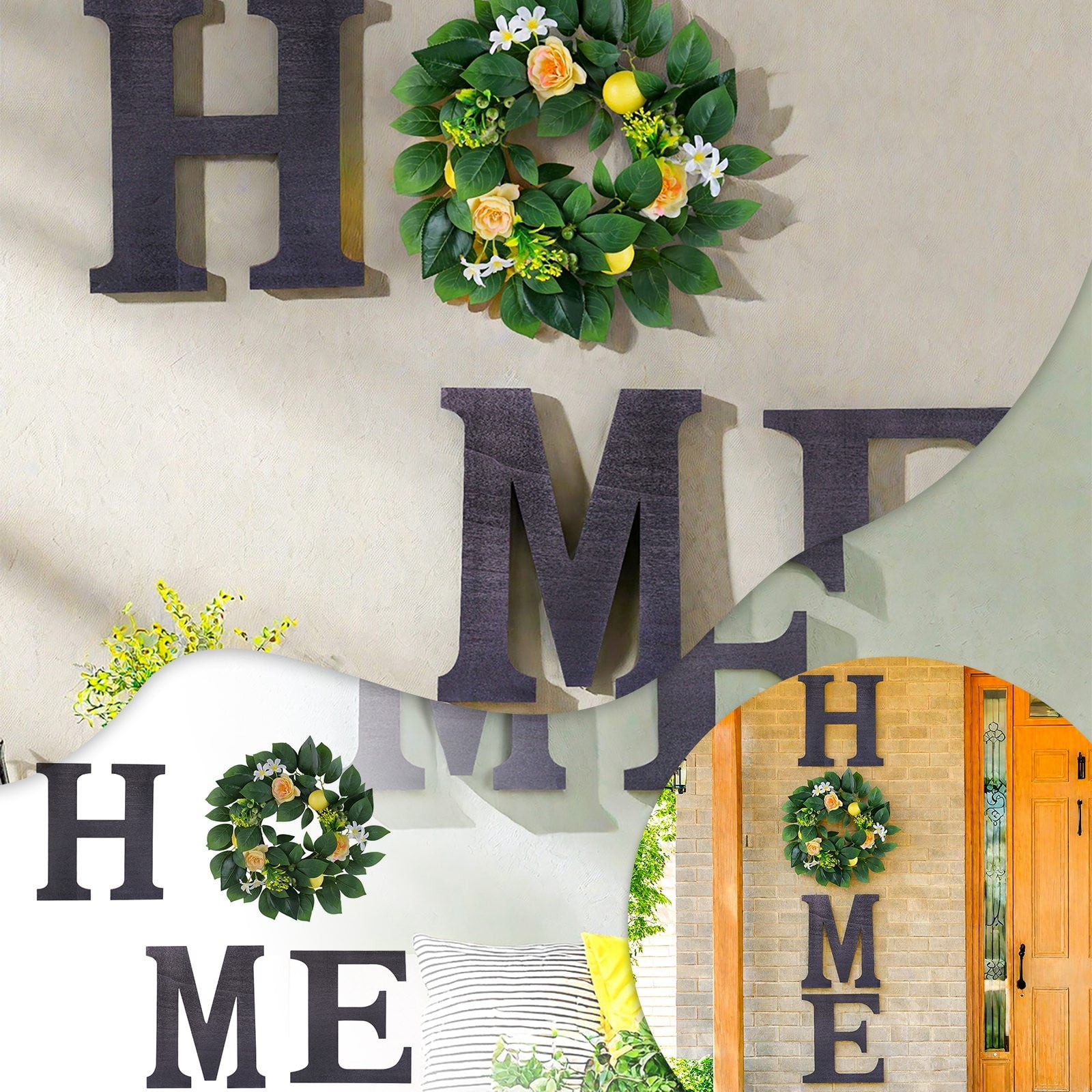 syytpdjjd Spring Welcome Door Sign Wooden Hanging Plaque For Front ...