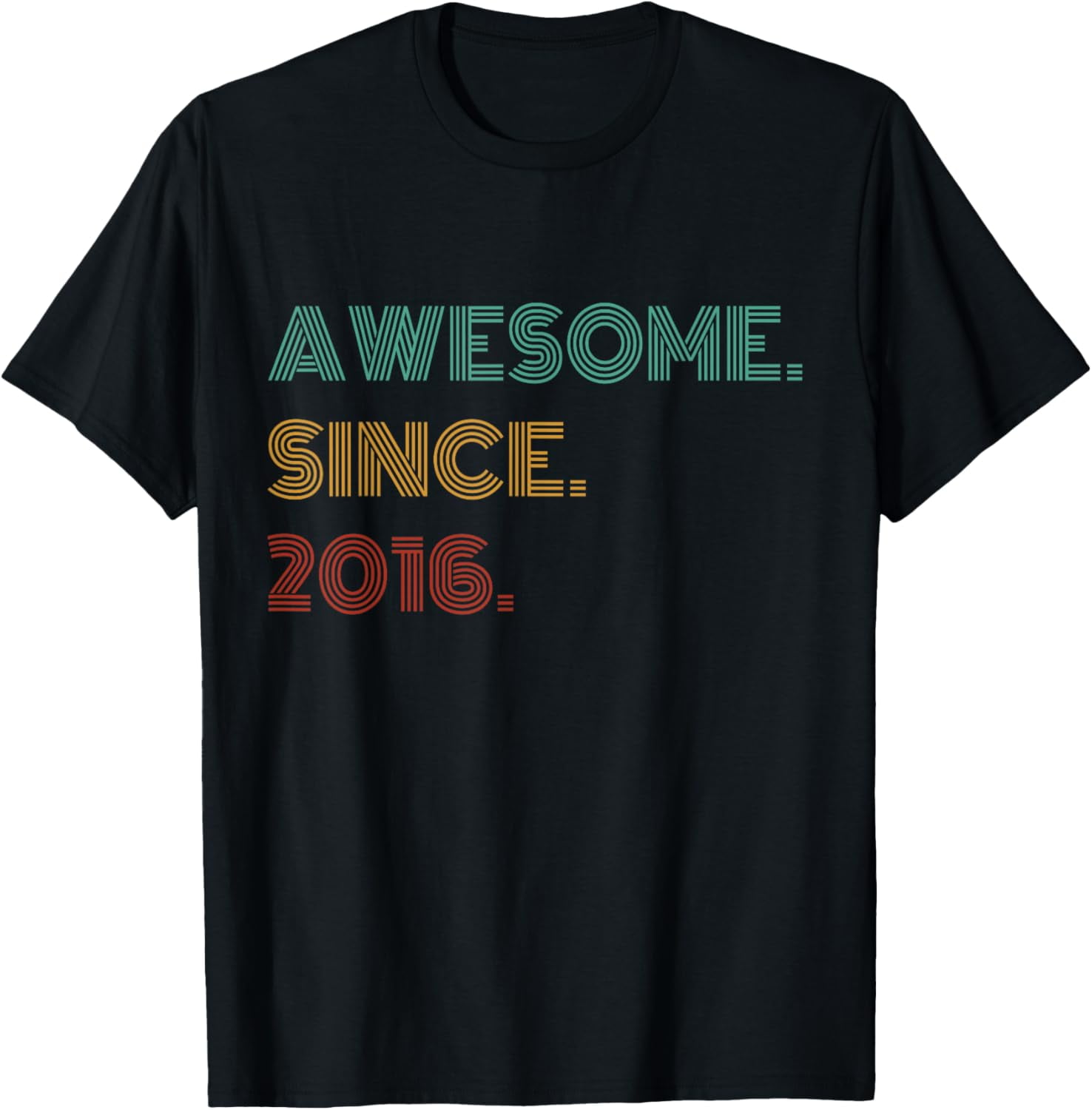 t-shirt 8 Years Old Awesome Since 2016 8th Birthday T-Shirt mens，black ...