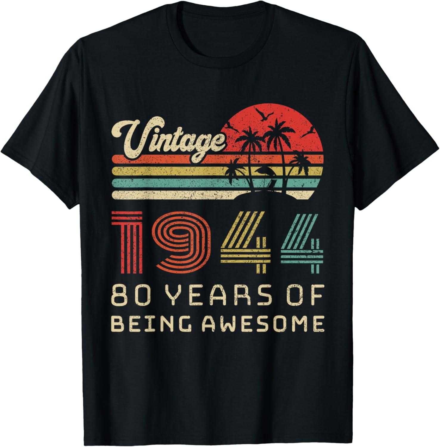 t-shirt 80 YEARS OF BEEING AWESOME | 80TH BIRTHDAY T-Shirt mens，black ...