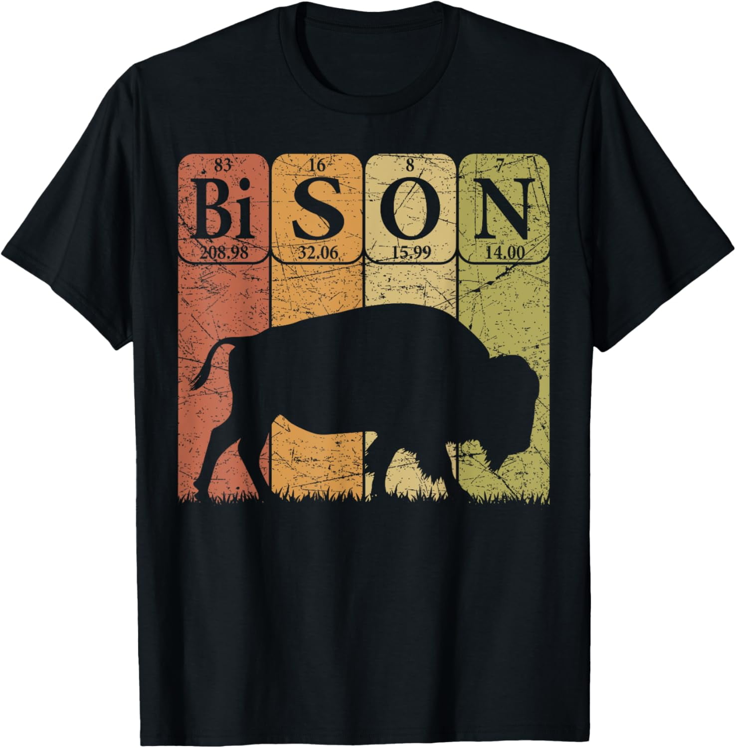 t-shirt American Bison Periodic Table Elements Buffalo Retro T-ShirtMen ...