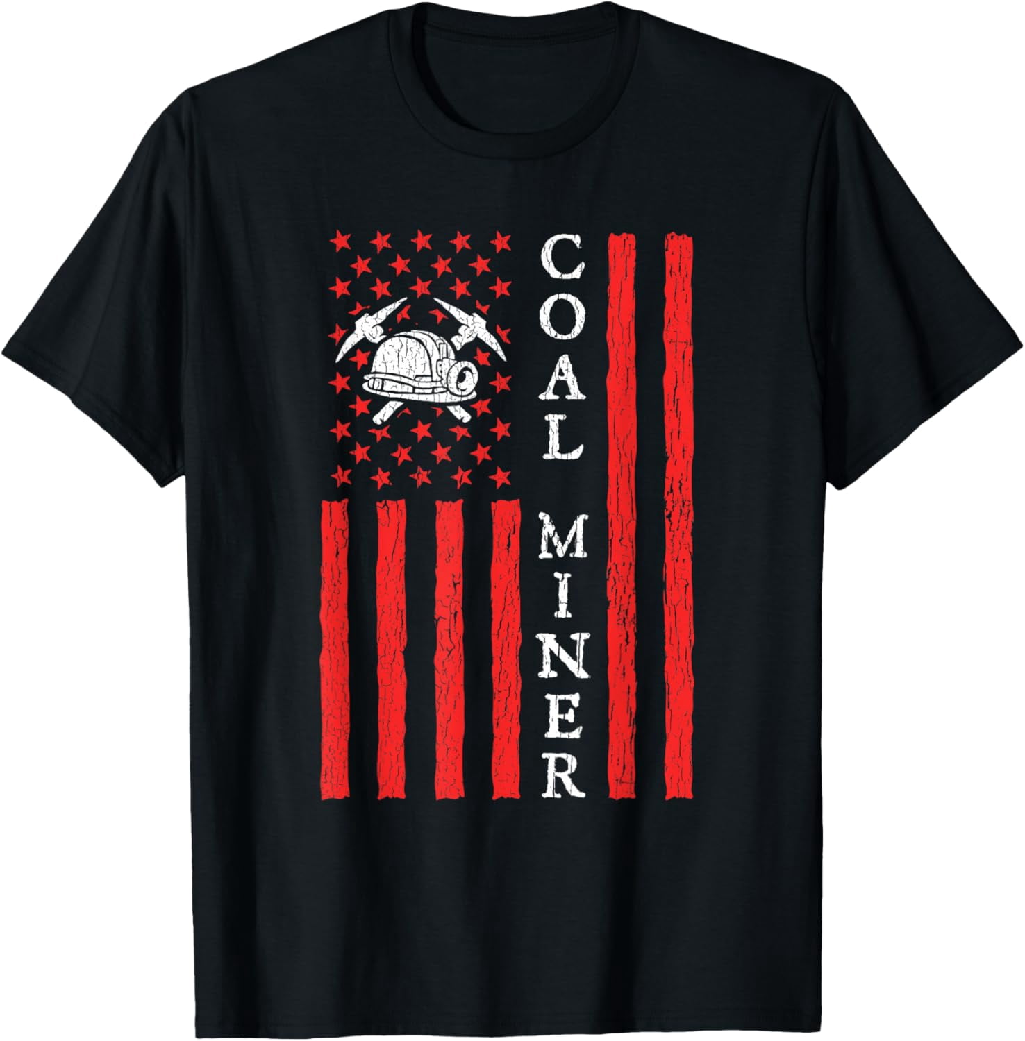 t-shirt American Coal Miner USA Flag Funny Mining Miner Gift For Men T ...
