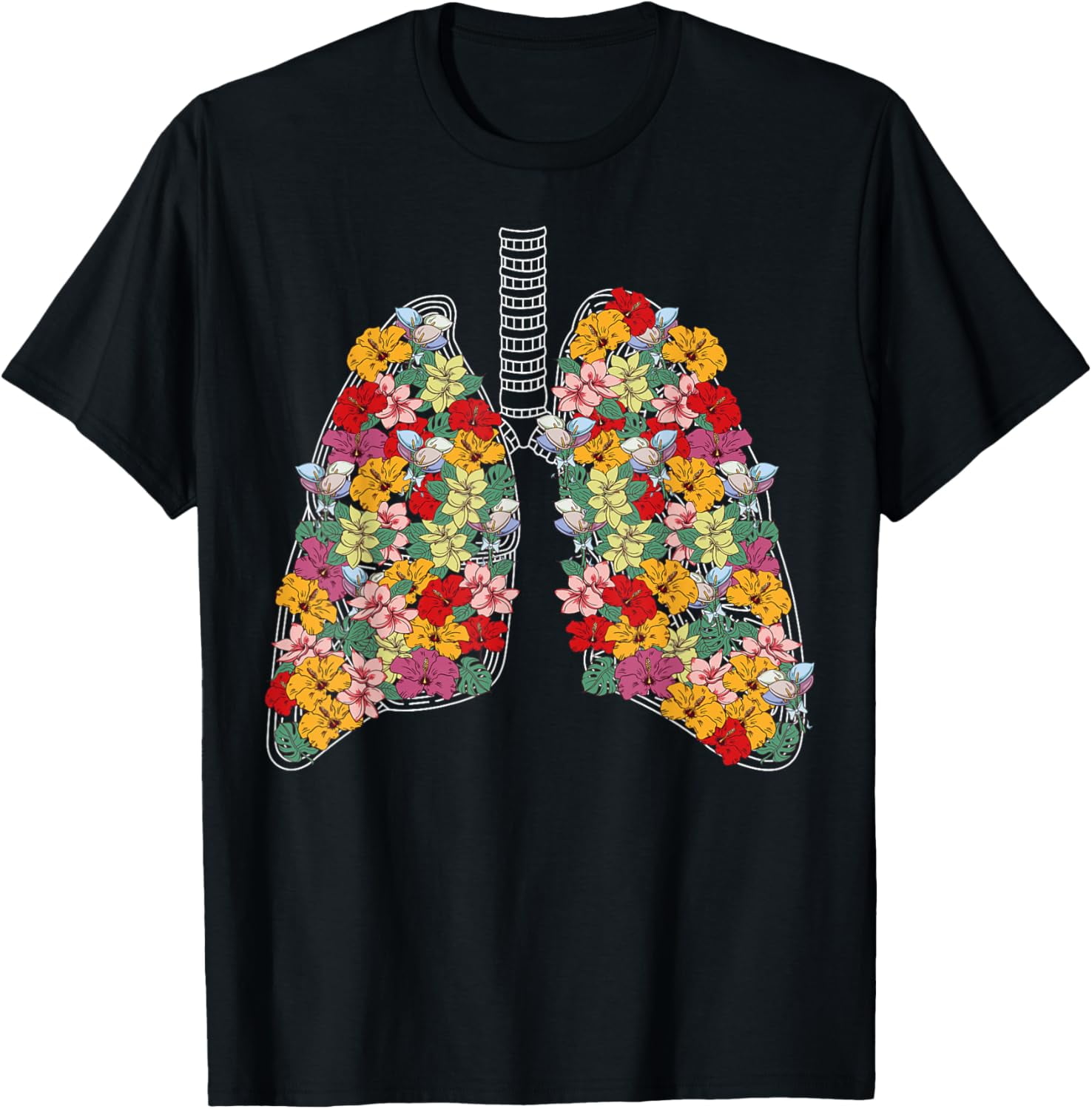 t-shirt Anatomical Lungs Flowers Medical Science Anatomy Themed T-Shirt ...