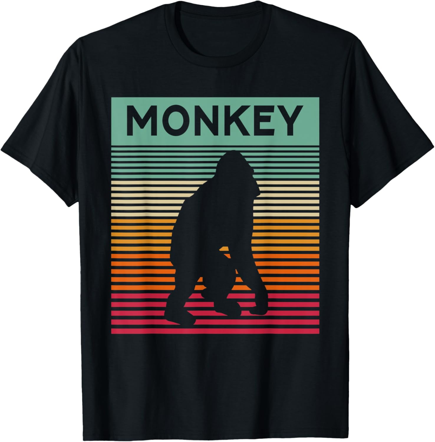 t-shirt Ape Gorilla Retro Monkey T-Shirt mens，black，women，funny，journey ...