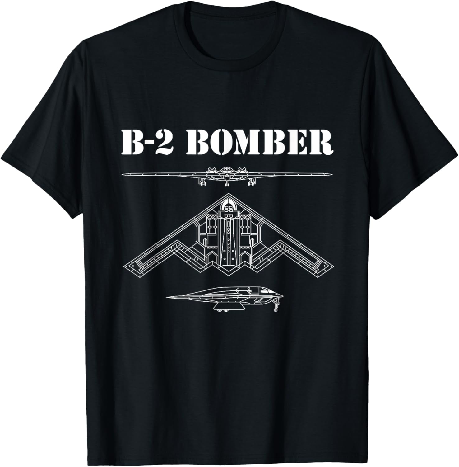 t-shirt B-2 Bomber Aircraft Schematic Military Stealth Bomber B2 T ...