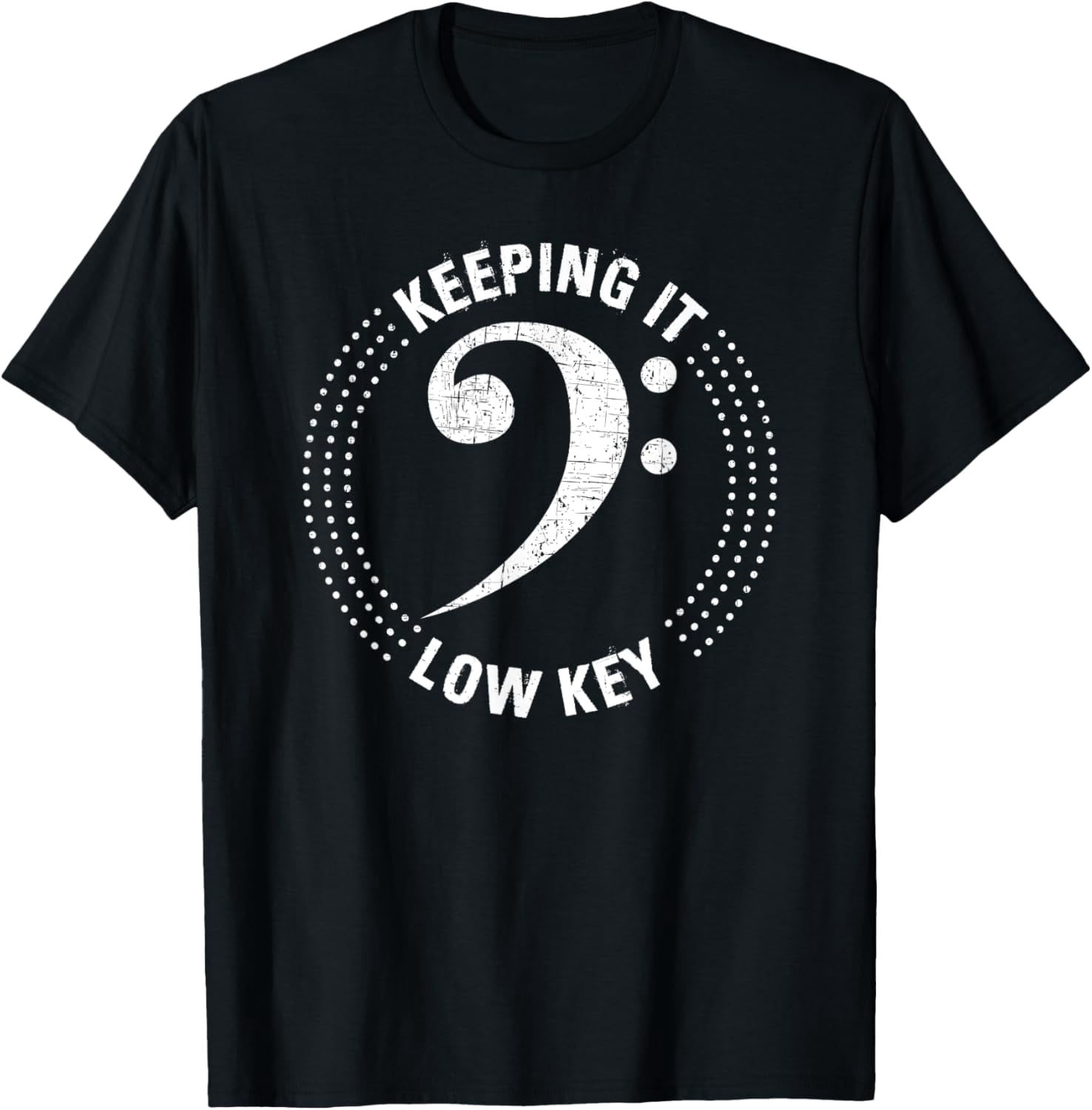 t-shirt Bass Clef for Bass Players Bassists Keeping it Low Key Retro T ...