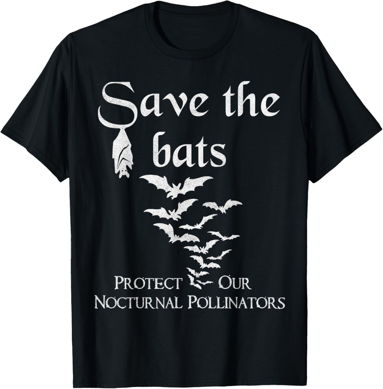 t-shirt Bat biology Save the bats Protect our nocturnal pollinators T ...