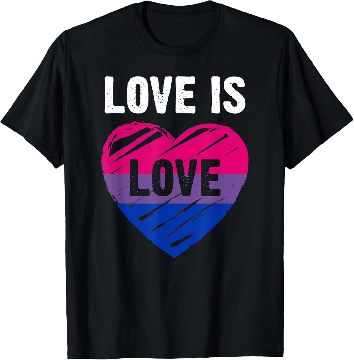t-shirt Bisexual Pride Flag Heart Love is Love T-Shirt mens，black，women ...