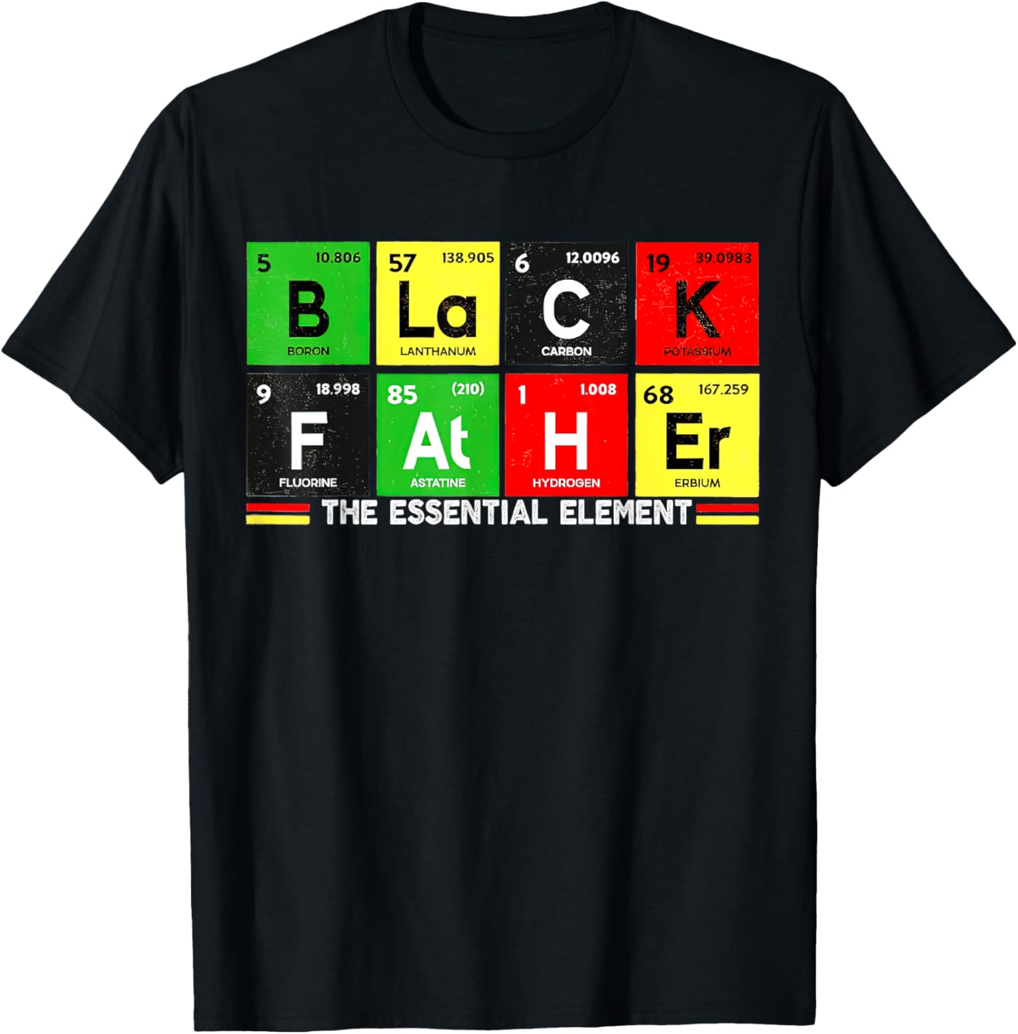t-shirt Black Father Essential Element Father's Day, Pride Black Dad T ...