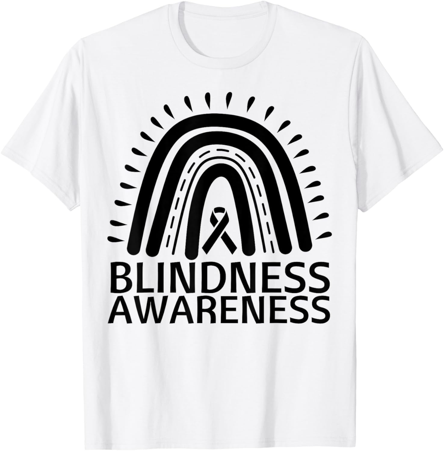 t-shirt Blindness Awareness Month Rainbow T-Shirt mens, woman, white ...