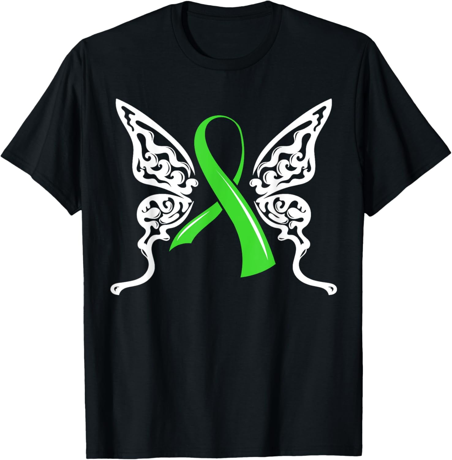 t-shirt Butterfly Green Ribbon Non-Hodgkin Lymphoma Lymphocytes T-Shirt ...