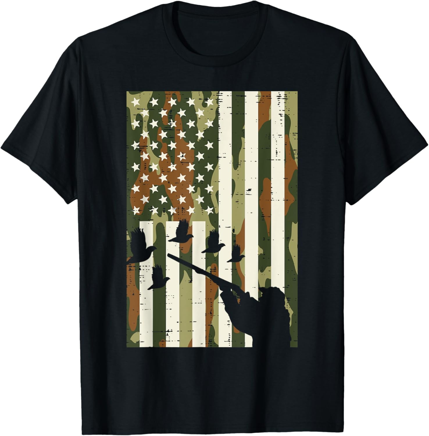 t-shirt Camo US Flag Quail Pheasant Hunting Upland Hunt Patriotic T ...