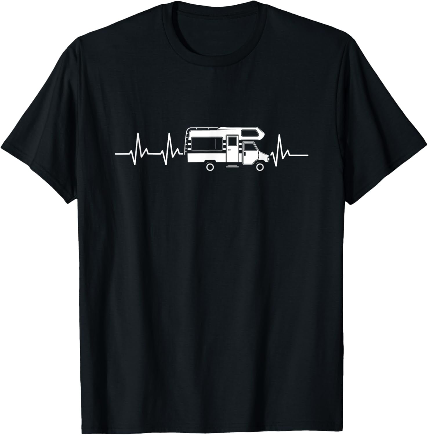 t-shirt Camping Heartbeat Caravan ECG Camper Camping Motorhome T-Shirt ...