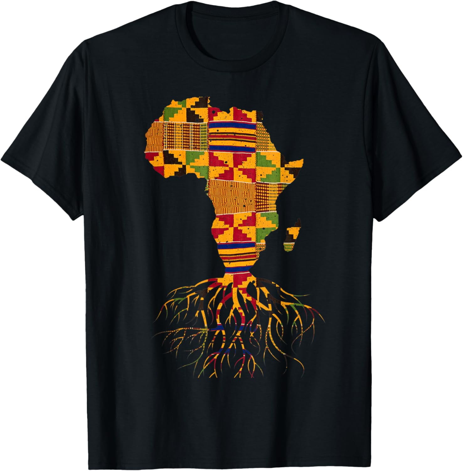 t-shirt Cool Africa Map Shirt Traditional Kente Cloth African Roots T ...