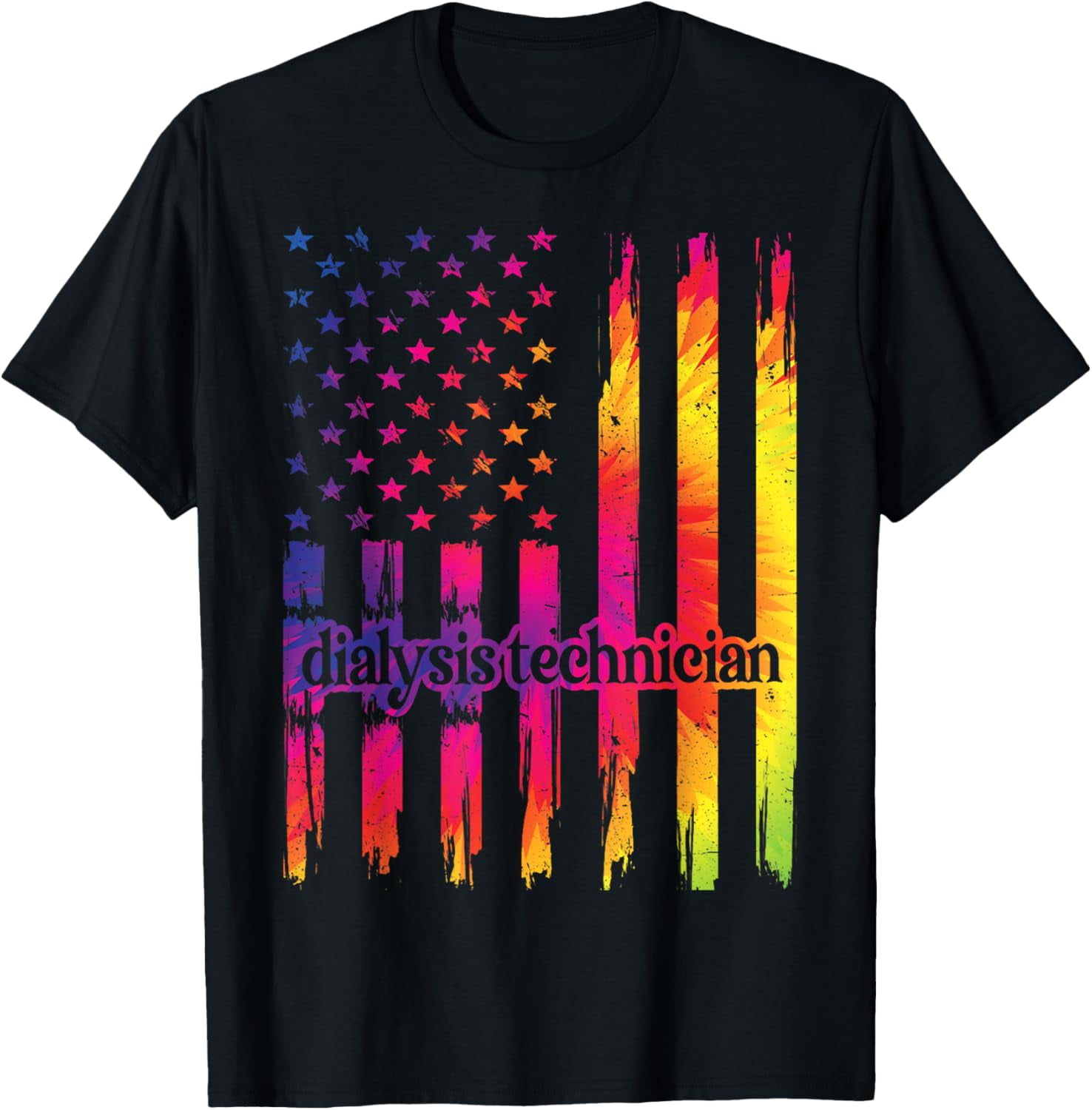 t-shirt Dialysis Technician Flag USA Tie Dye Dialysis Tech Nurse T ...