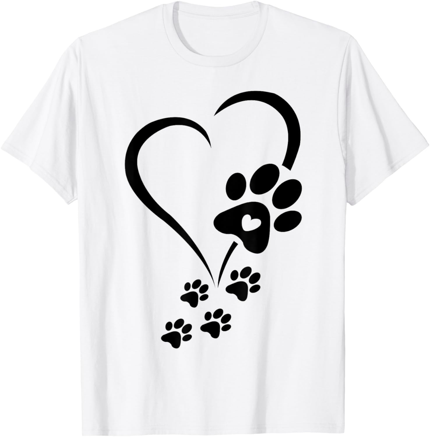 t-shirt Dog Paw Heart Baby Dogs - Dog Paws Hearts Dog Paw Print T-Shirt ...