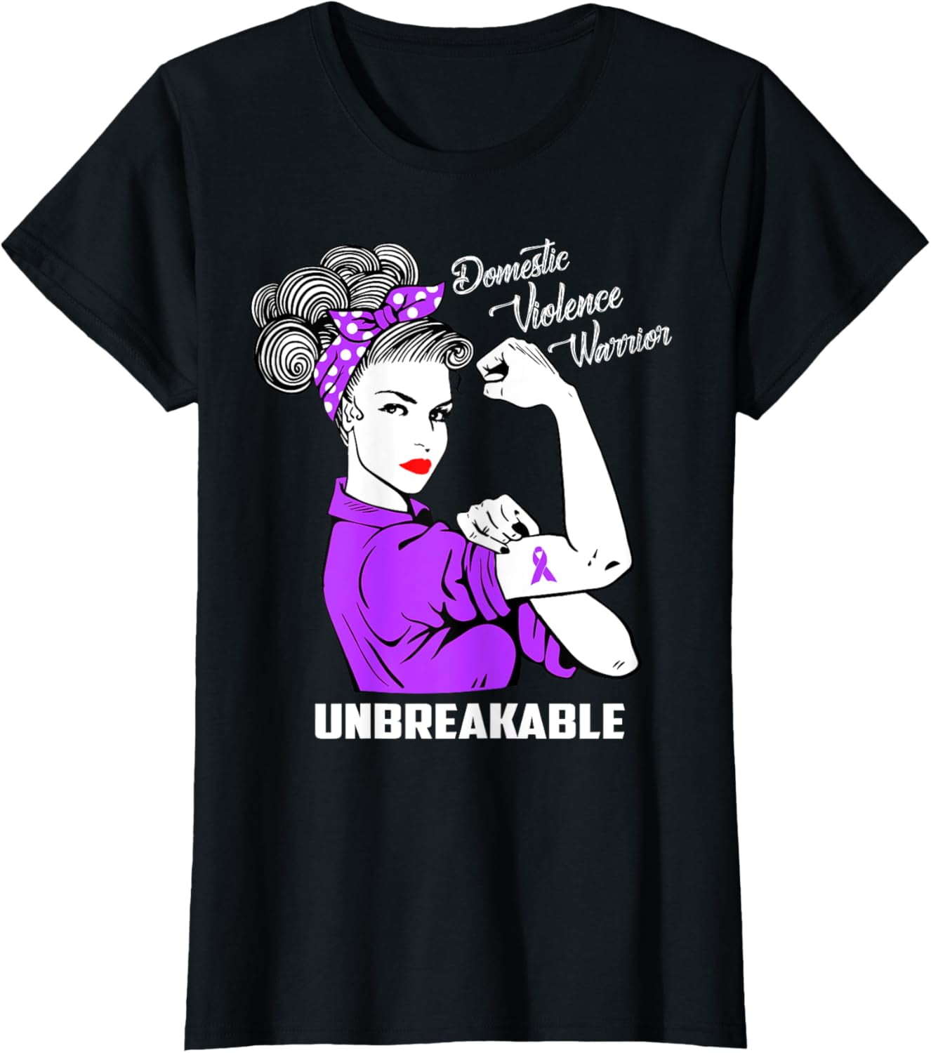 t-shirt Domestic Violence Warrior Unbreakable T-Shirt Awareness Gift T ...