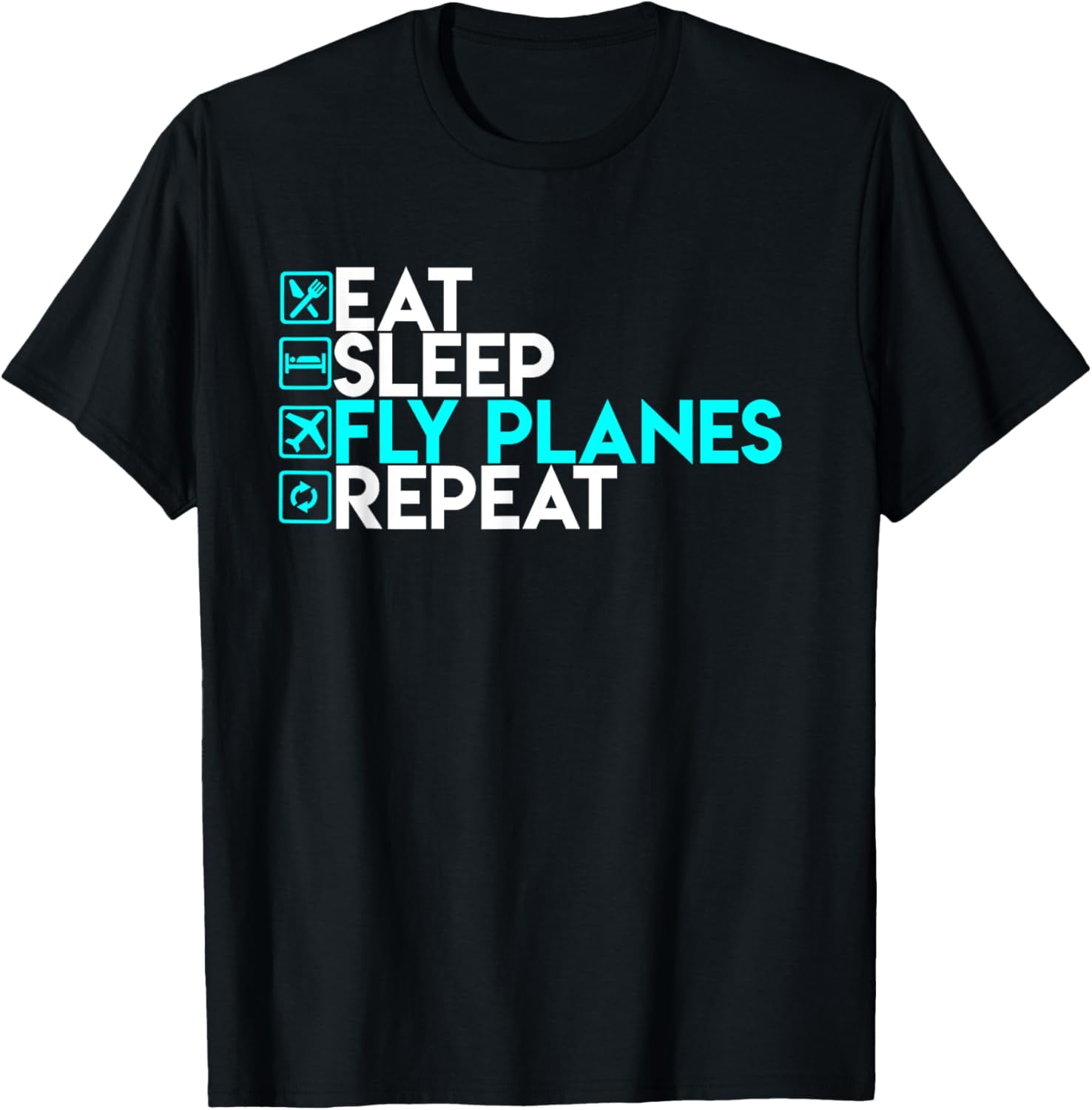 t-shirt Eat Sleep Fly Planes Repeat - Trendy Airplane Pilot Shirt T ...