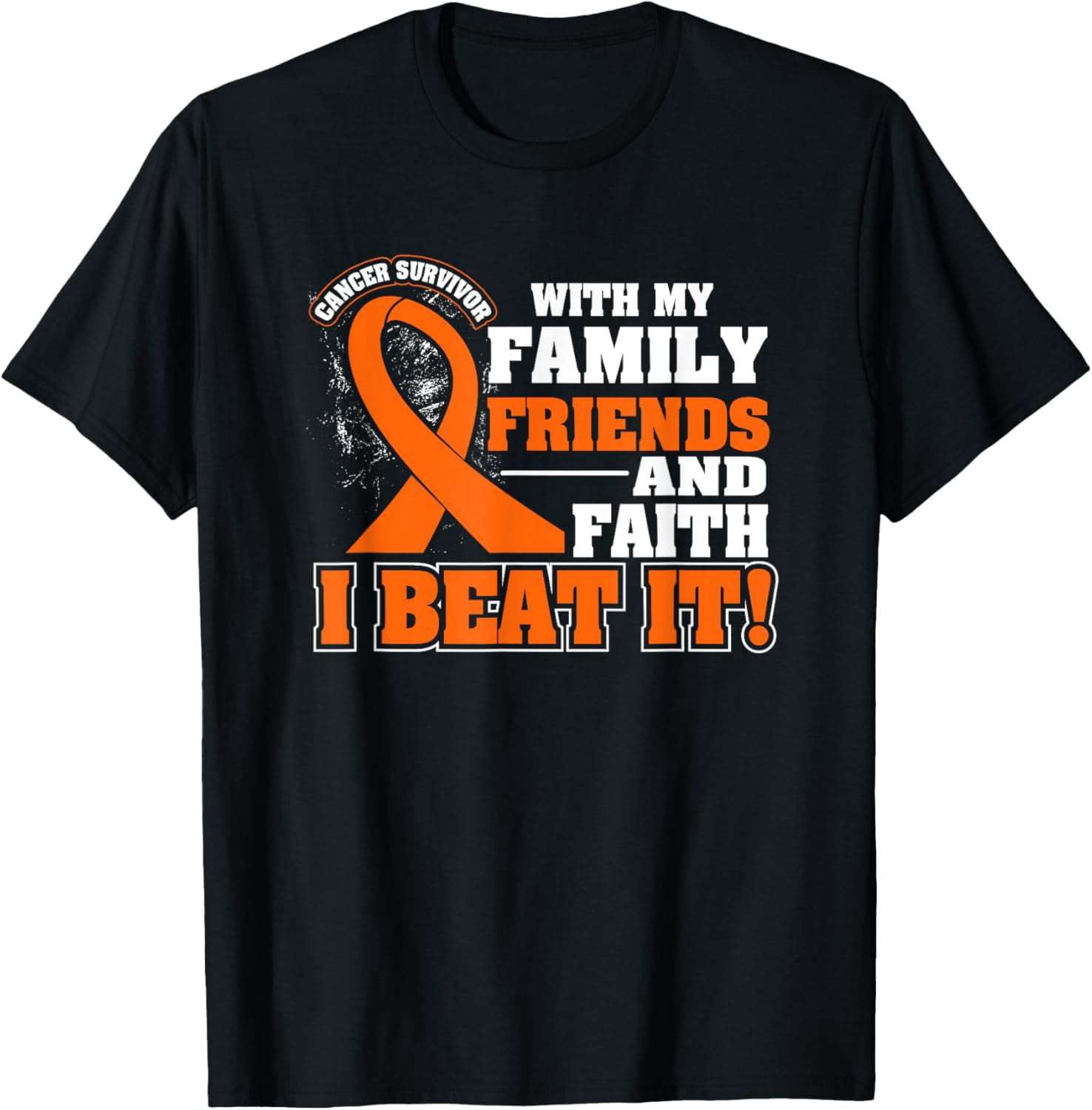 t-shirt Family Faith I Beat It Leukemia Cancer Awareness Ribbon T-Shirt ...
