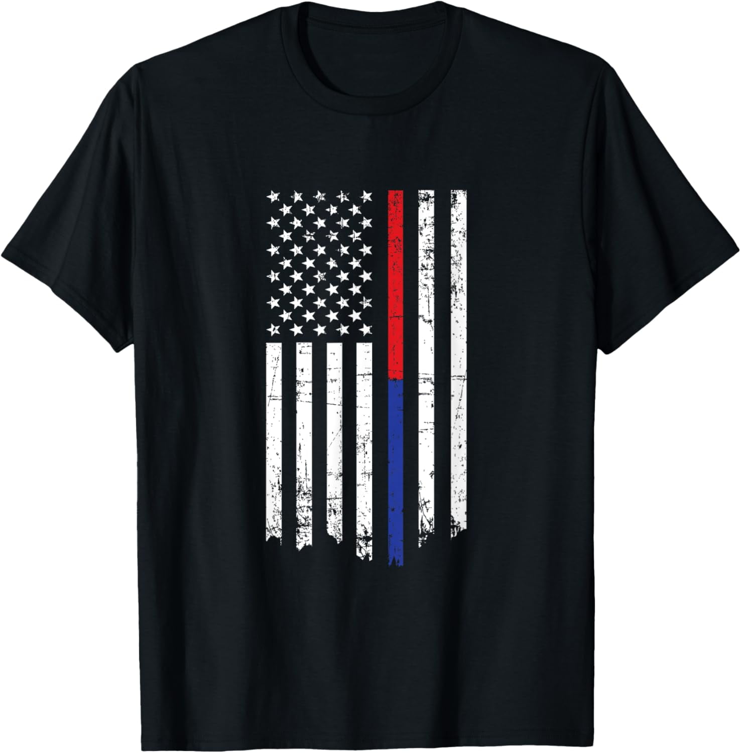 t-shirt Firefighter Police Officer Red & Blue Line Flag T-shirt T-Shirt ...