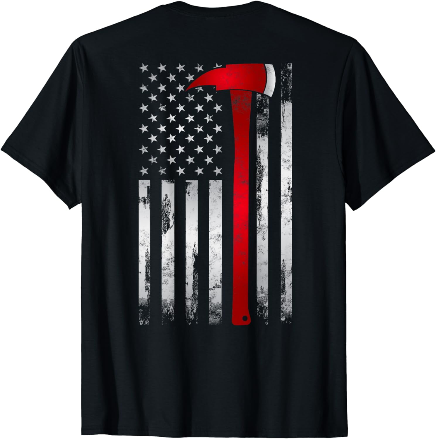 t-shirt Fireman Thin Red Line American Flag Axe gift for Firefighter T ...