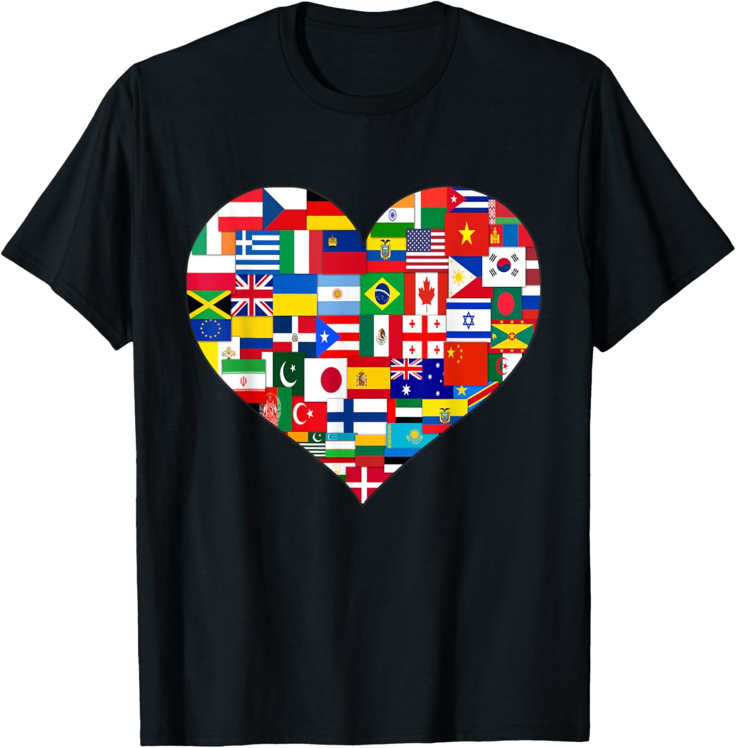 t-shirt Flags of the Countries of the World, International Gift T-Shirt mens t shirt，black，women ...